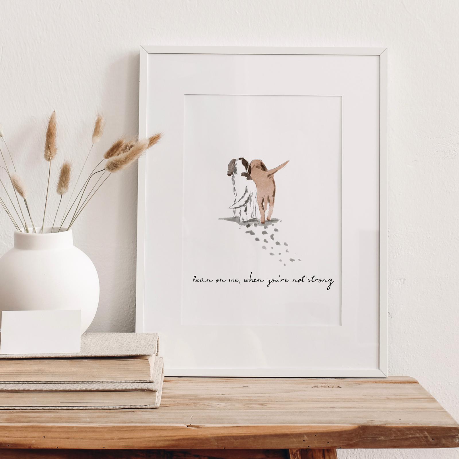 Lean On Me Print – Lucy Claire Illustration