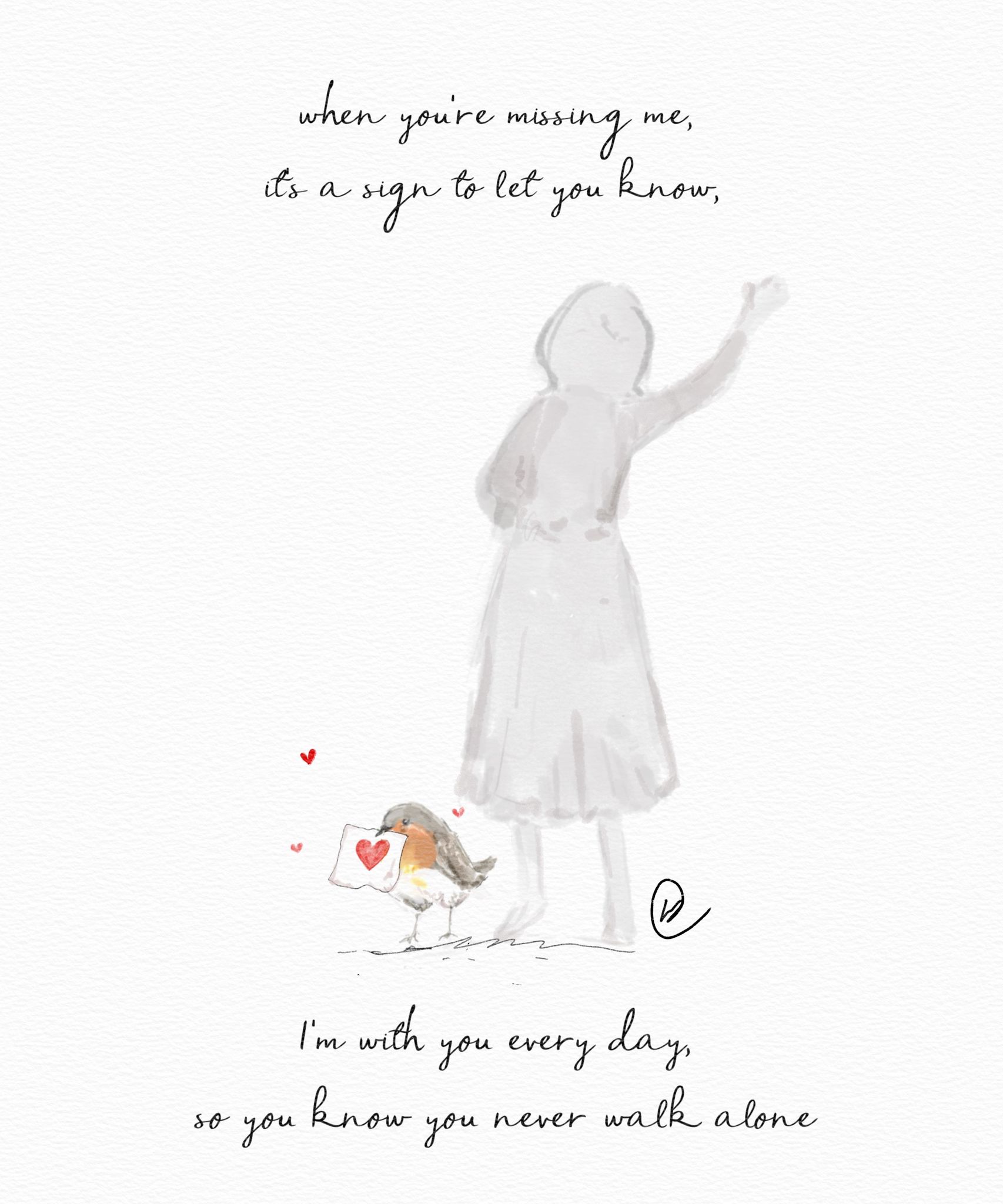 A sign from up above. Robin love print – Lucy Claire Illustration