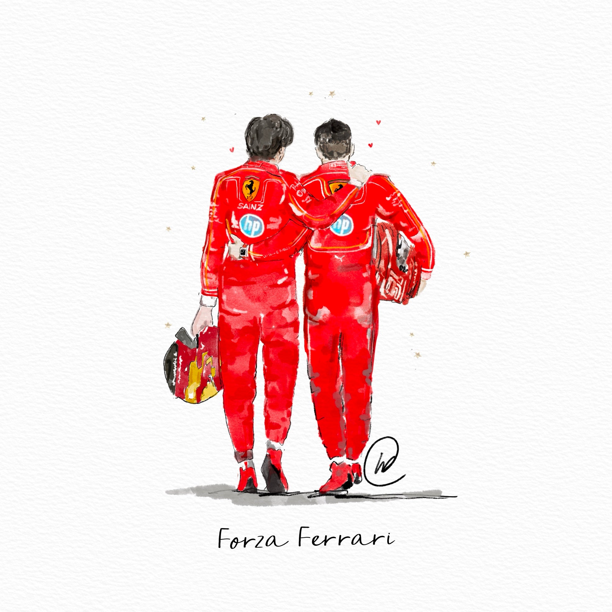Forza Ferrari F1 Print – Lucy Claire Illustration
