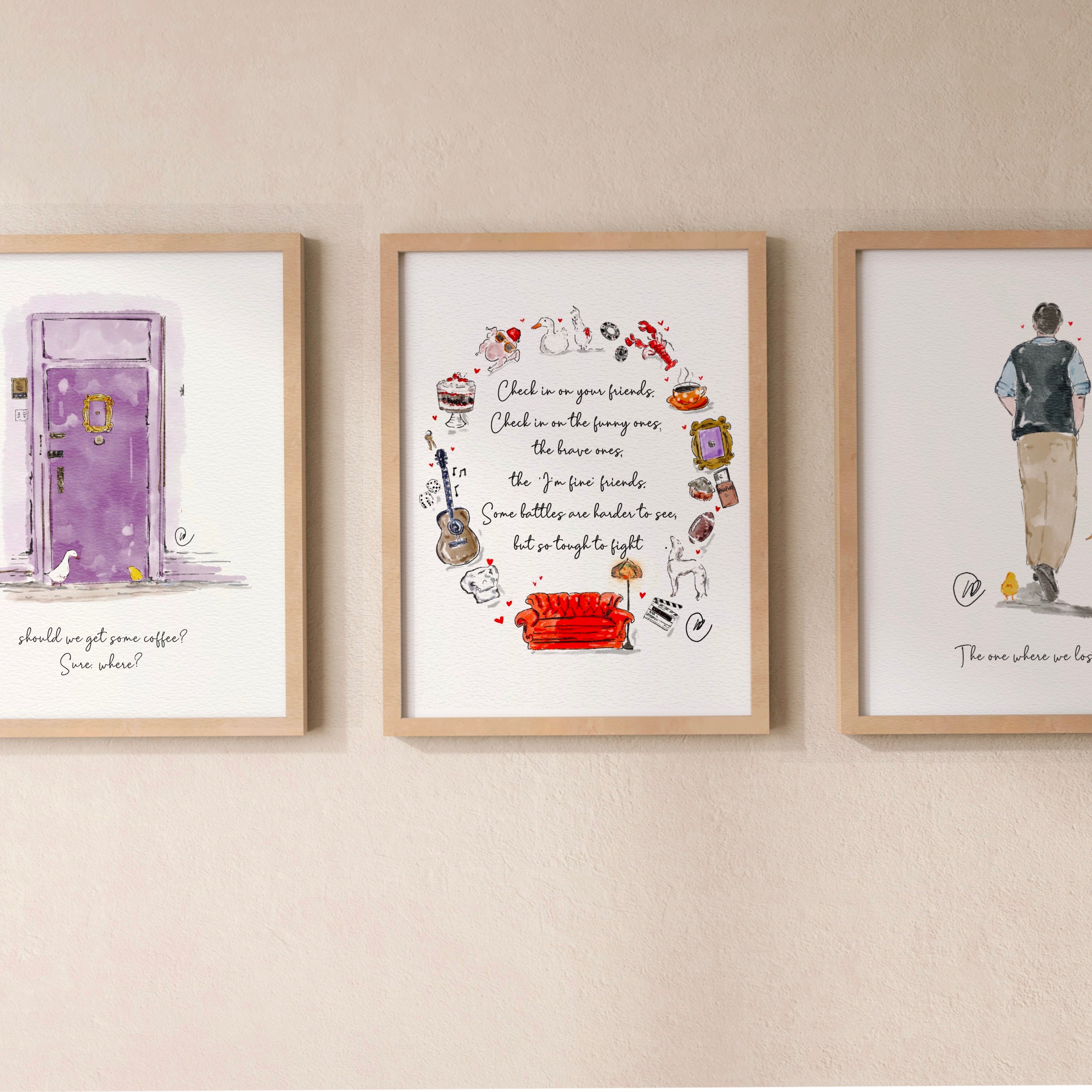 Check In On Your Friends print – Lucy Claire Illustration