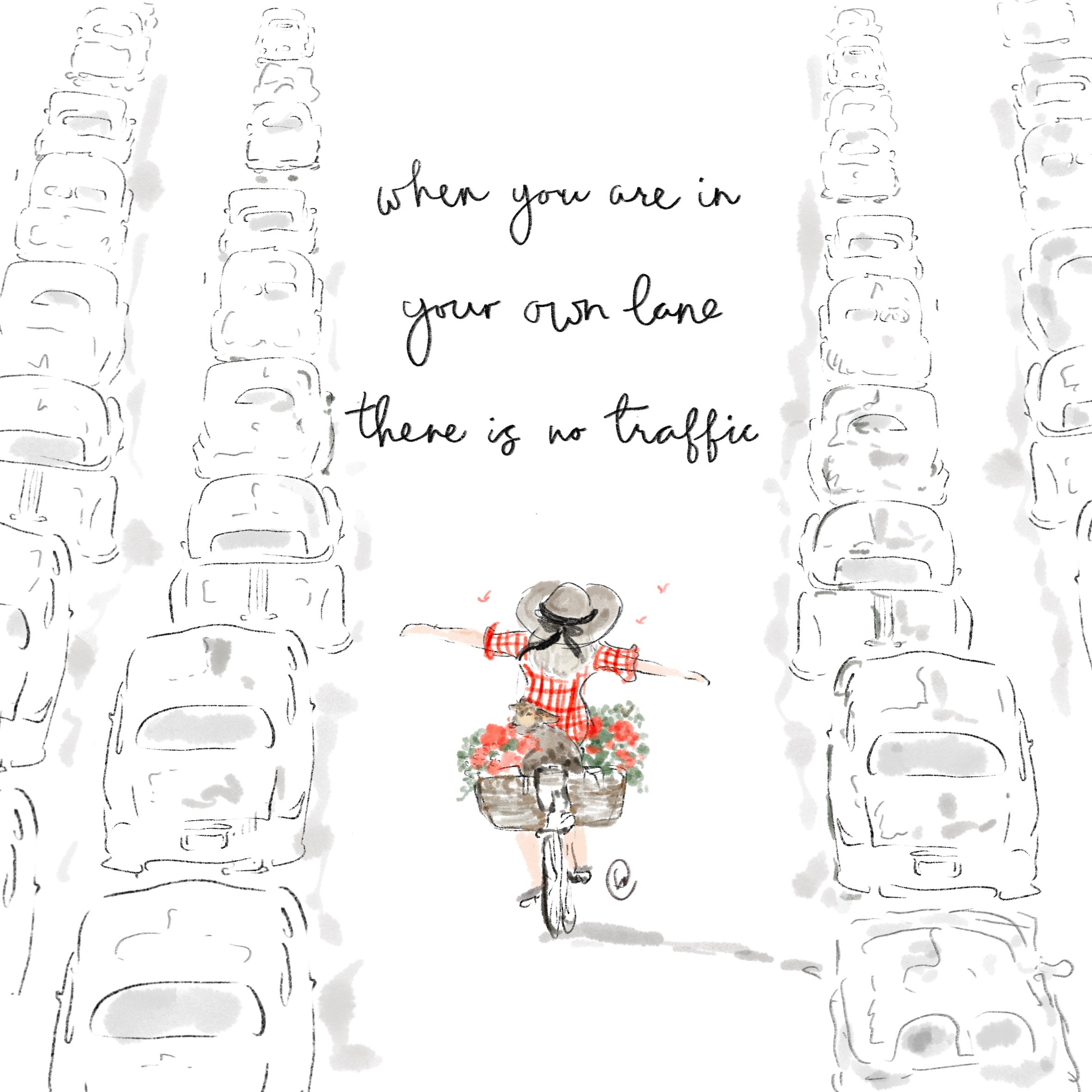 Your Own Lane print – Lucy Claire Illustration