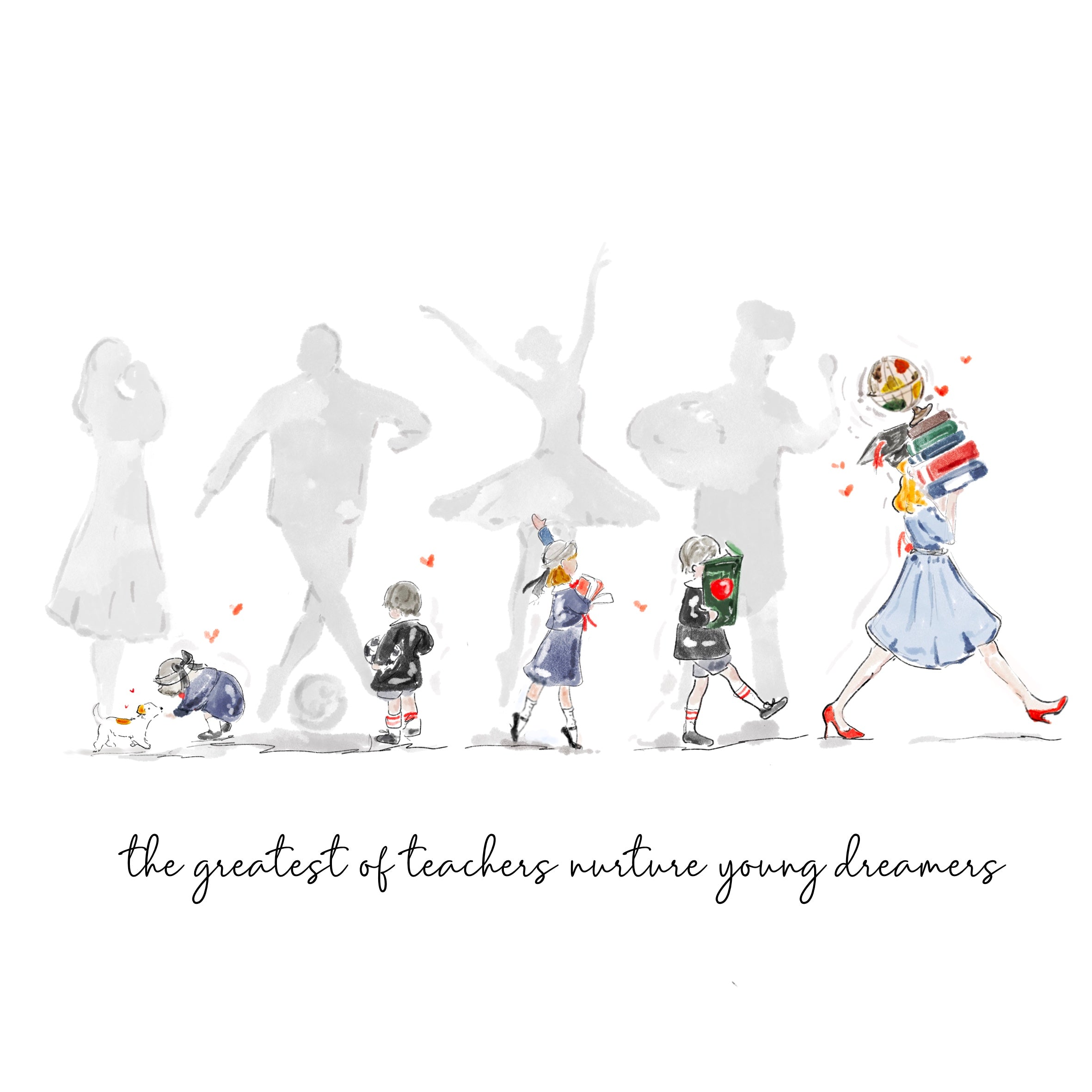 Young Dreams Female Teacher print – Lucy Claire Illustration