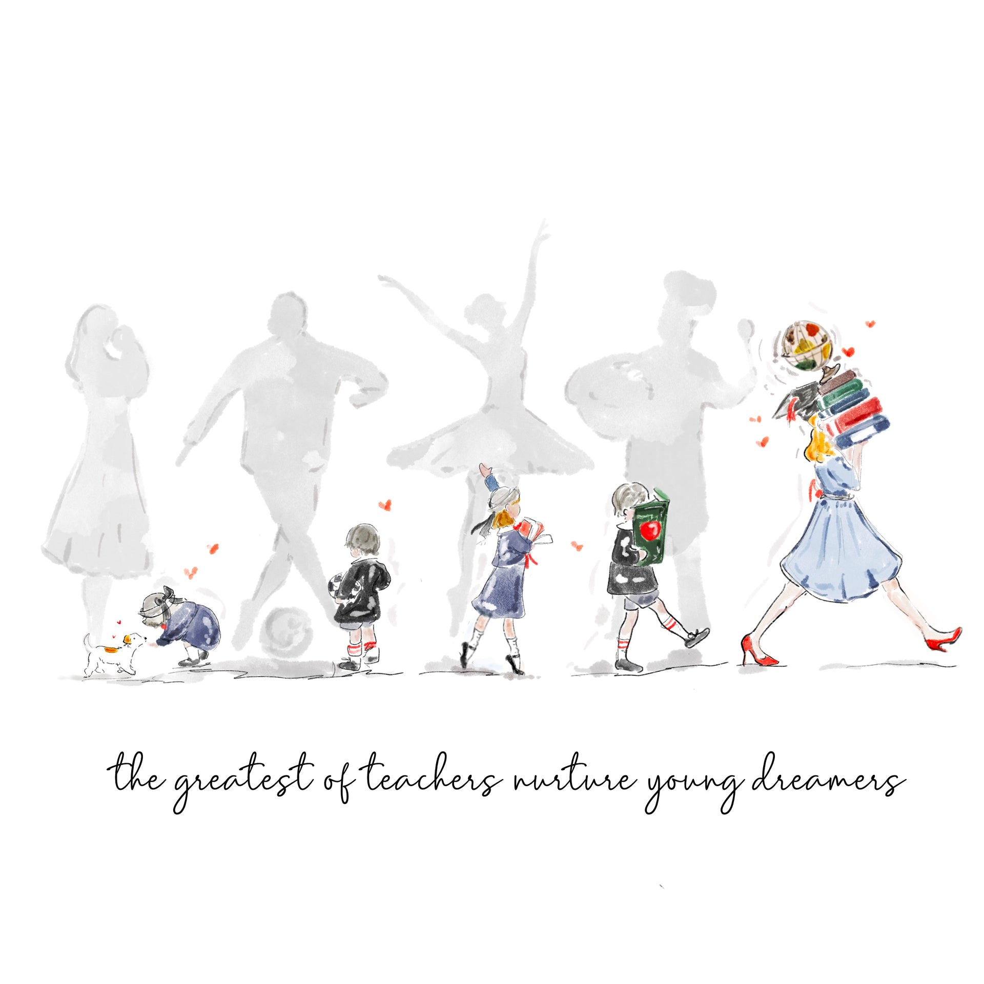 Young Dreams Female Teacher print – Lucy Claire Illustration