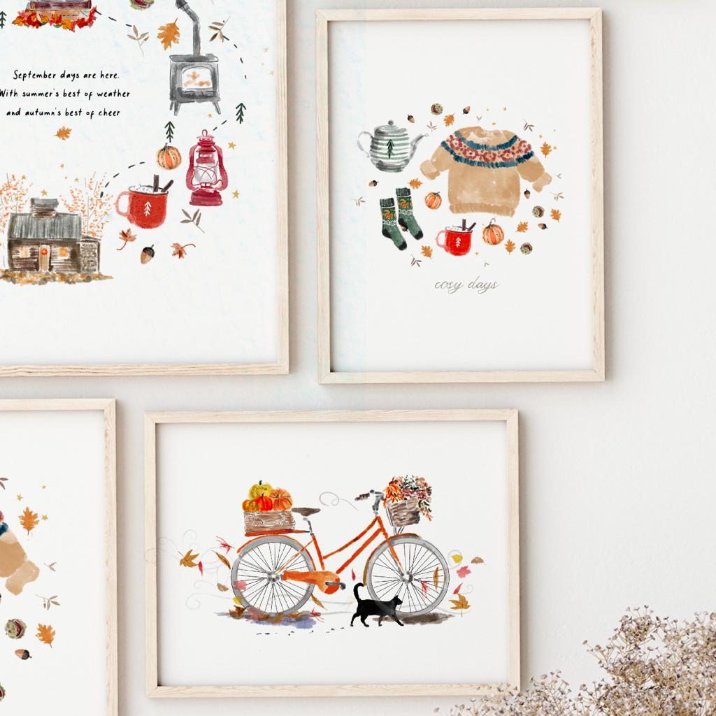 Autumn Bike Print – Lucy Claire Illustration
