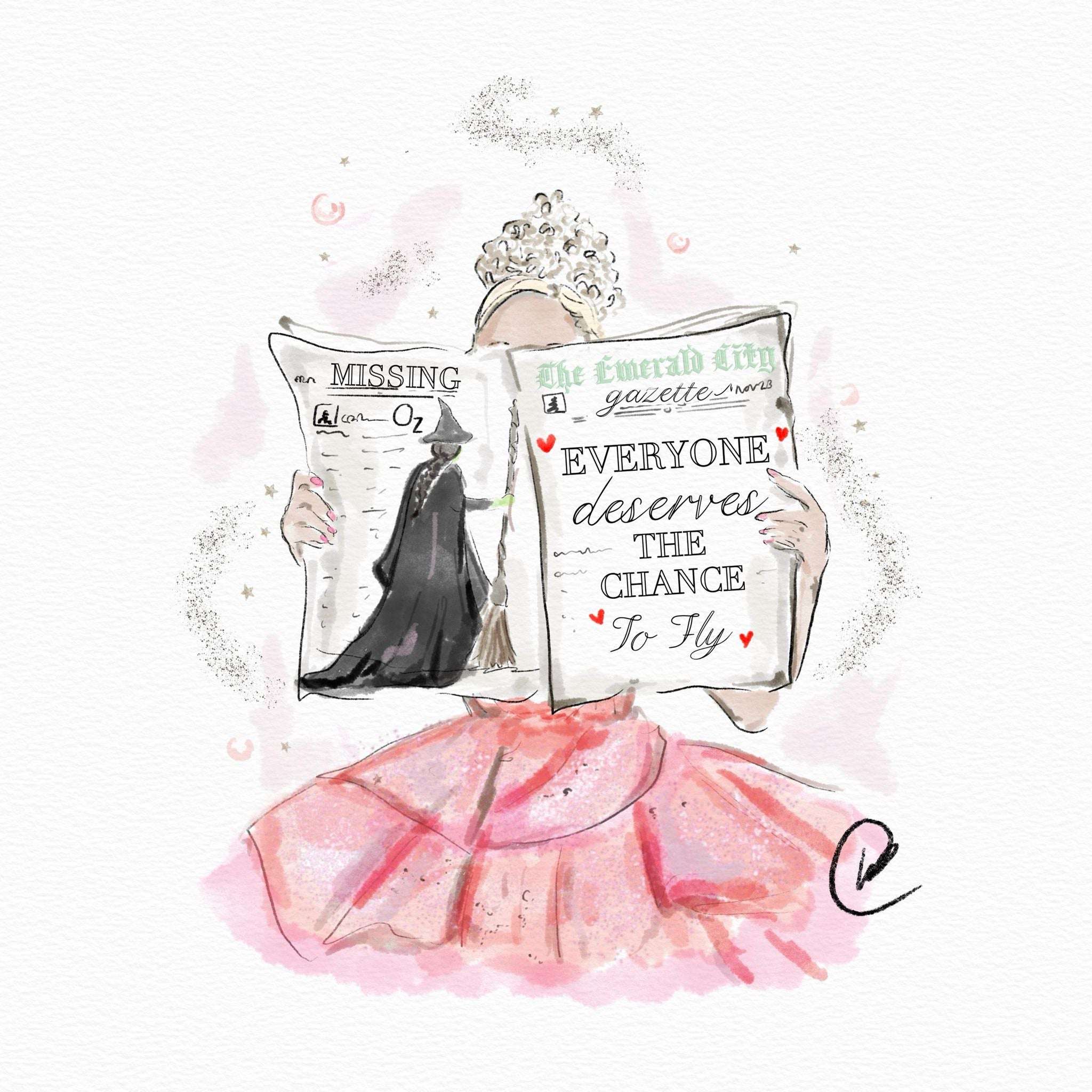 Wicked Newspaper Illustration – Lucy Claire Illustration