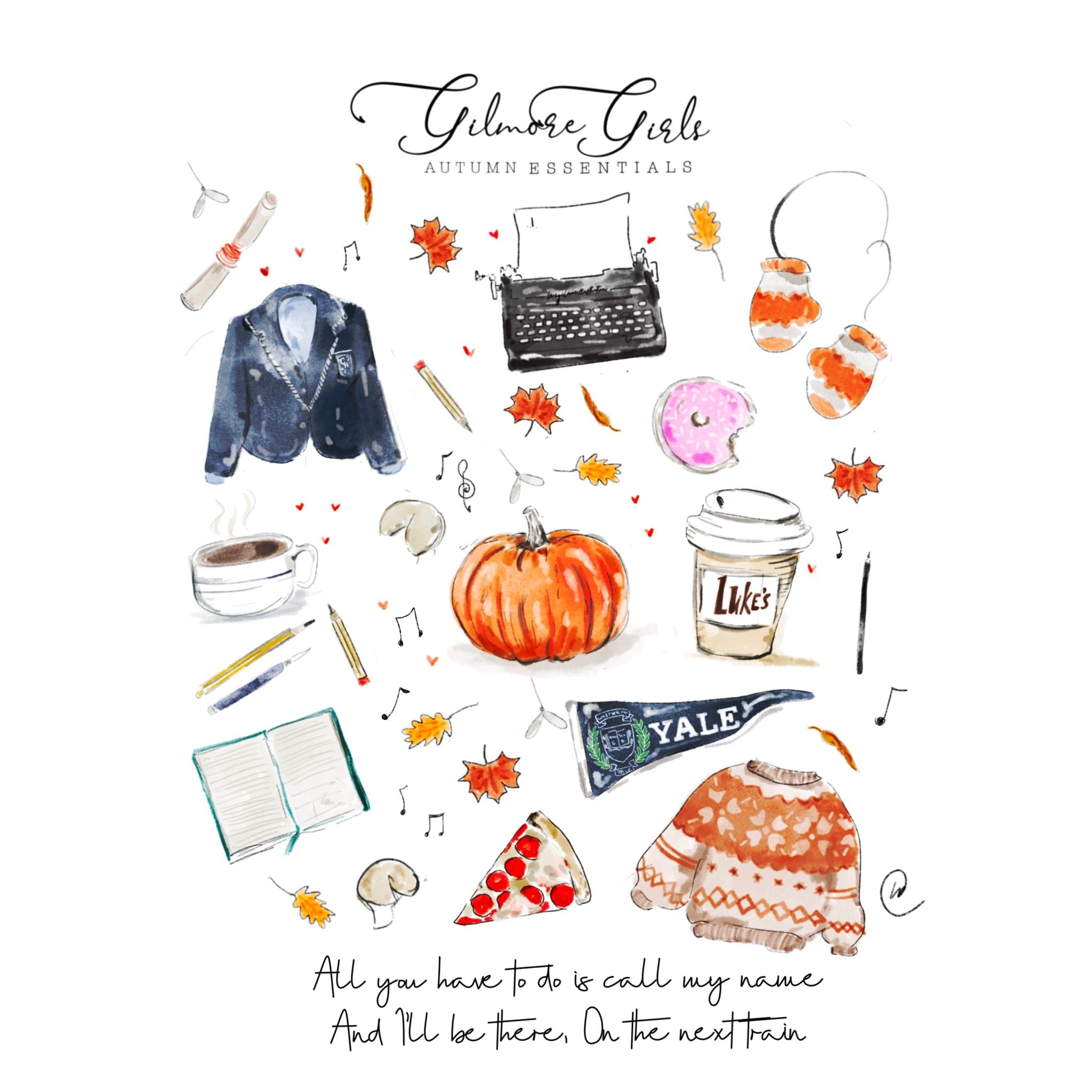 Gilmore Girls Essentials Print – Lucy Claire Illustration