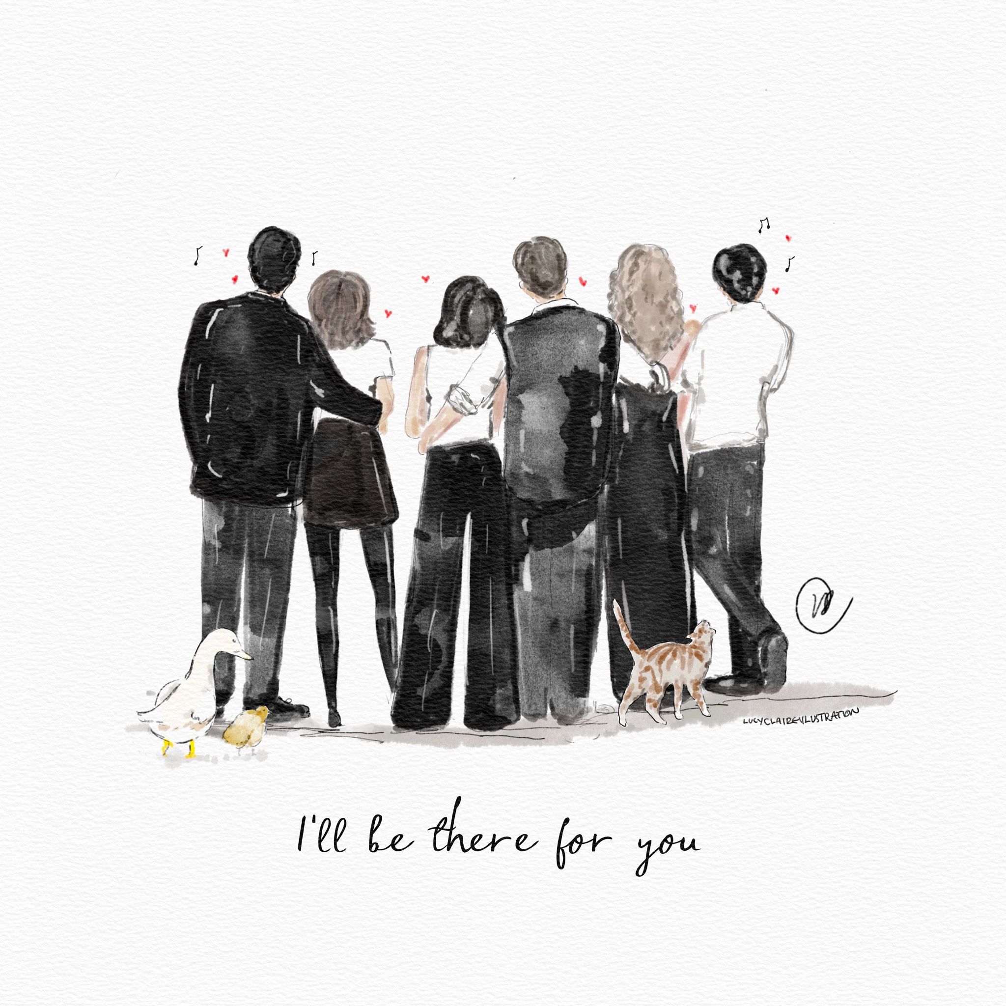 Friends There For You Print – Lucy Claire Illustration