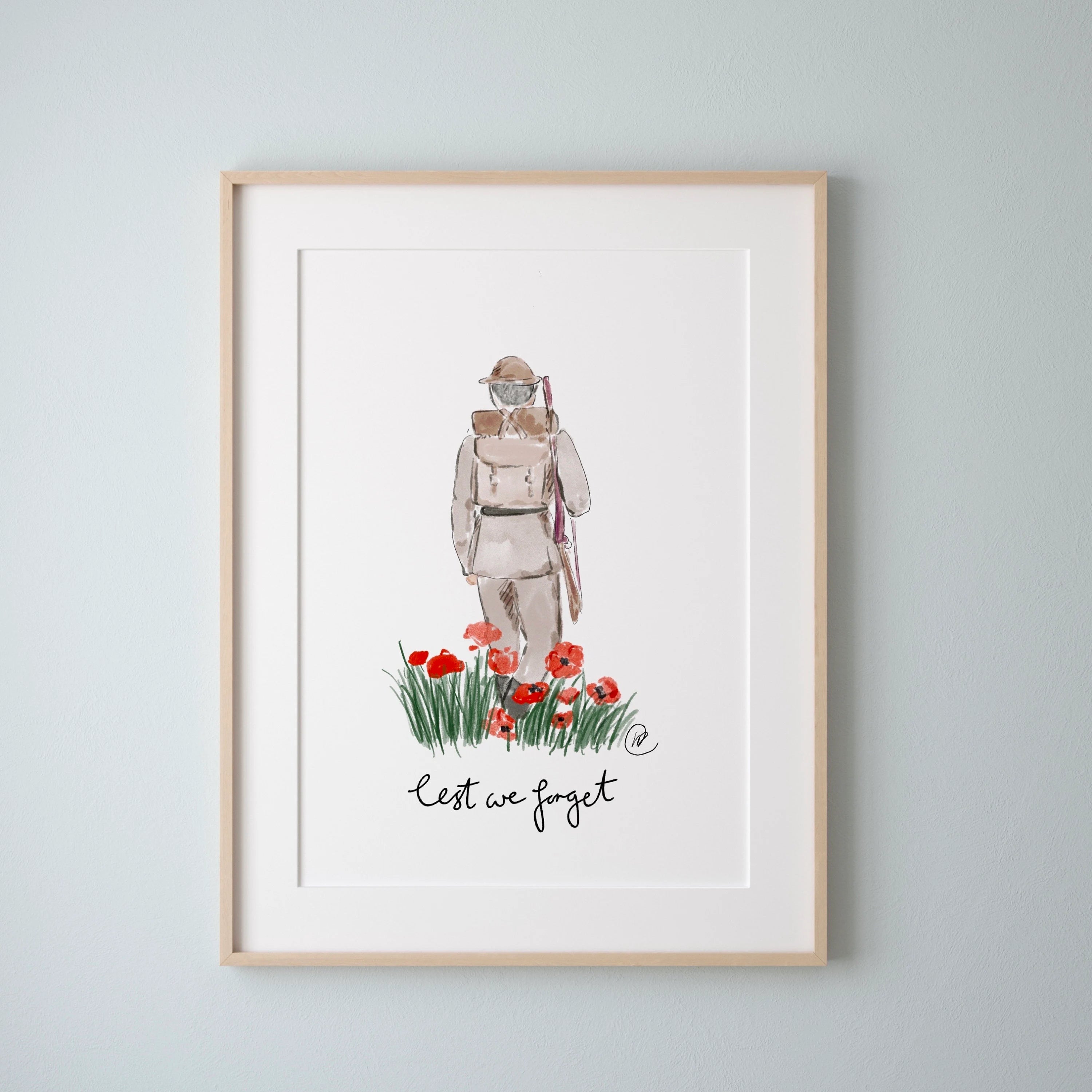 Lest We Forget Remembrance Day Print – Lucy Claire Illustration