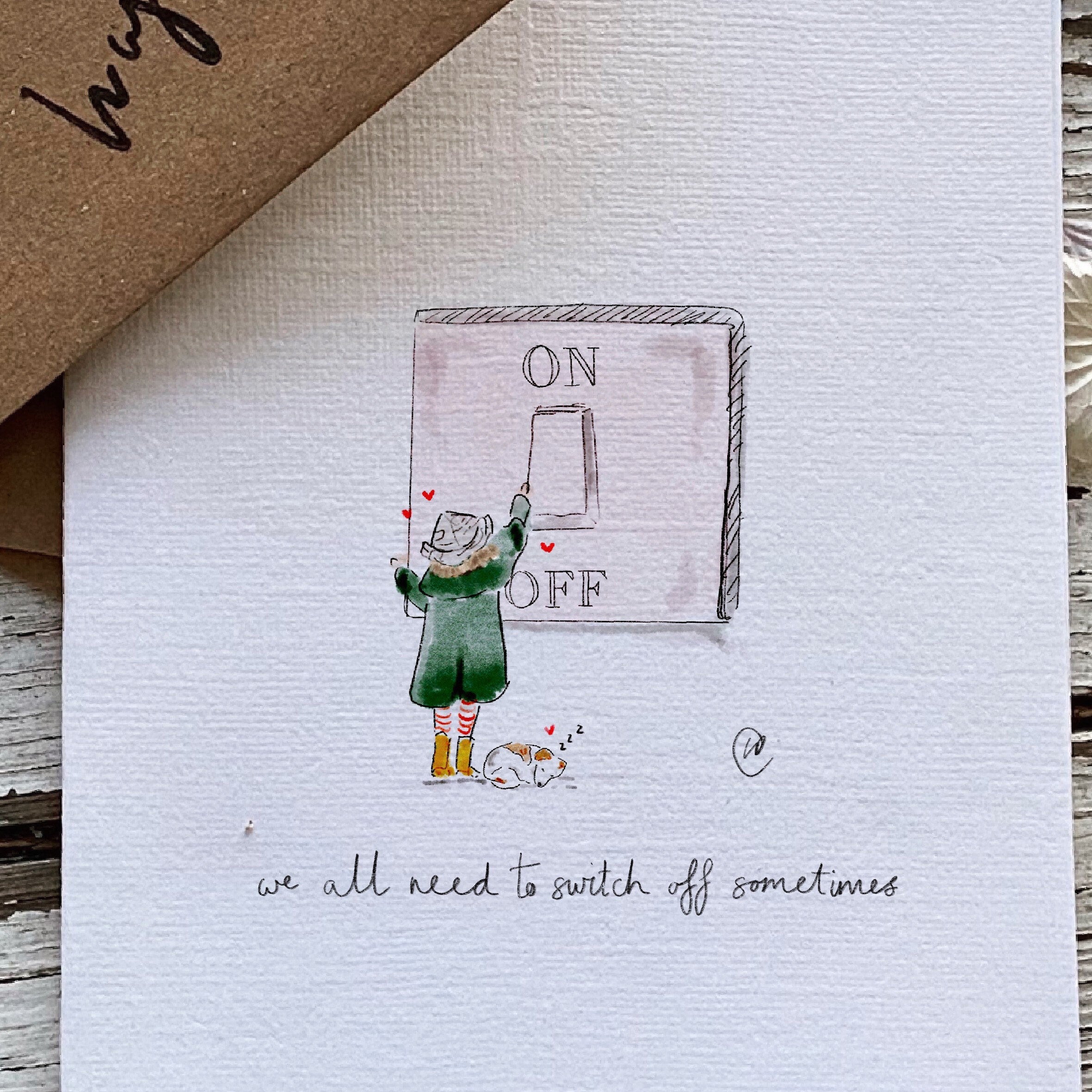 Switch Off, Self Love Print – Lucy Claire Illustration